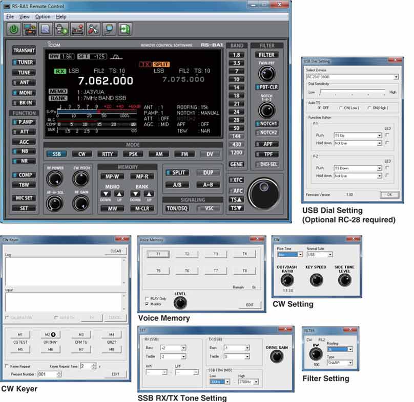 ICOM Remote Control Software V2 | Transceiver Fernsteuerung | Dualwatch